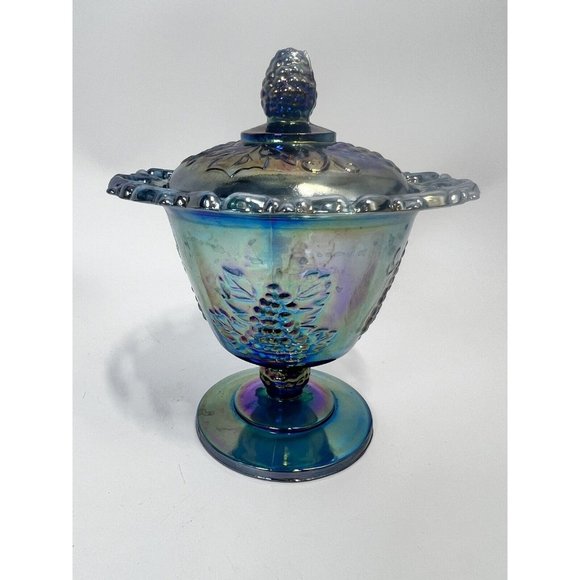 Indiana Glass | Dining | Carvinal Glass Lidded Compote Candy Dish ...